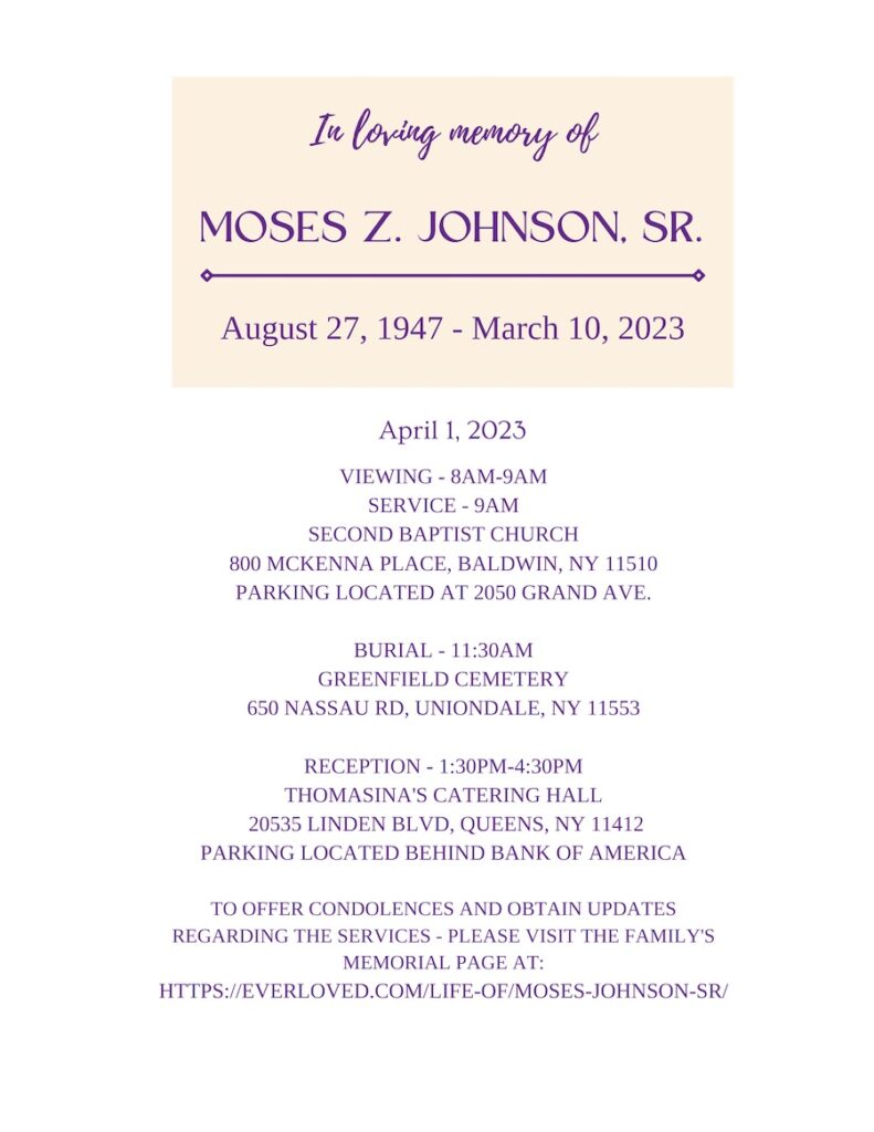 Mr. Moses Z. Johnson, Sr., – TLC Africa
