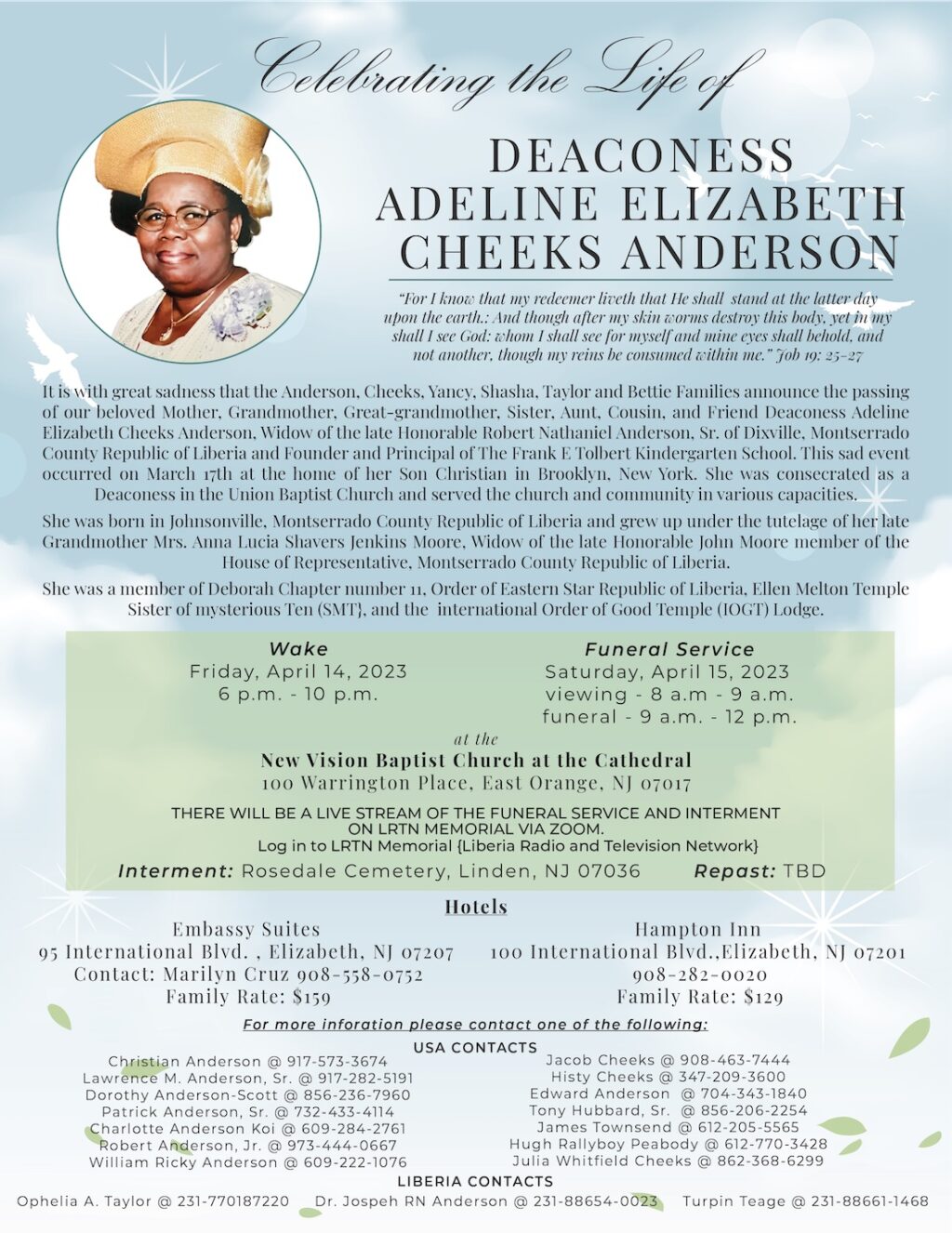 DEACONESS ADELINE ELIZABETH CHEEKS ANDERSON – TLC Africa