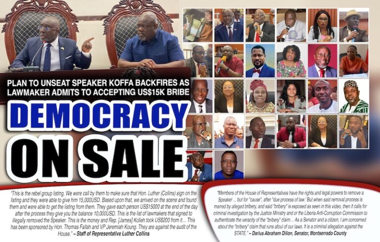Plan to Unseat Speaker Koffa Backfires As Lawmaker Admits to Accepting ...