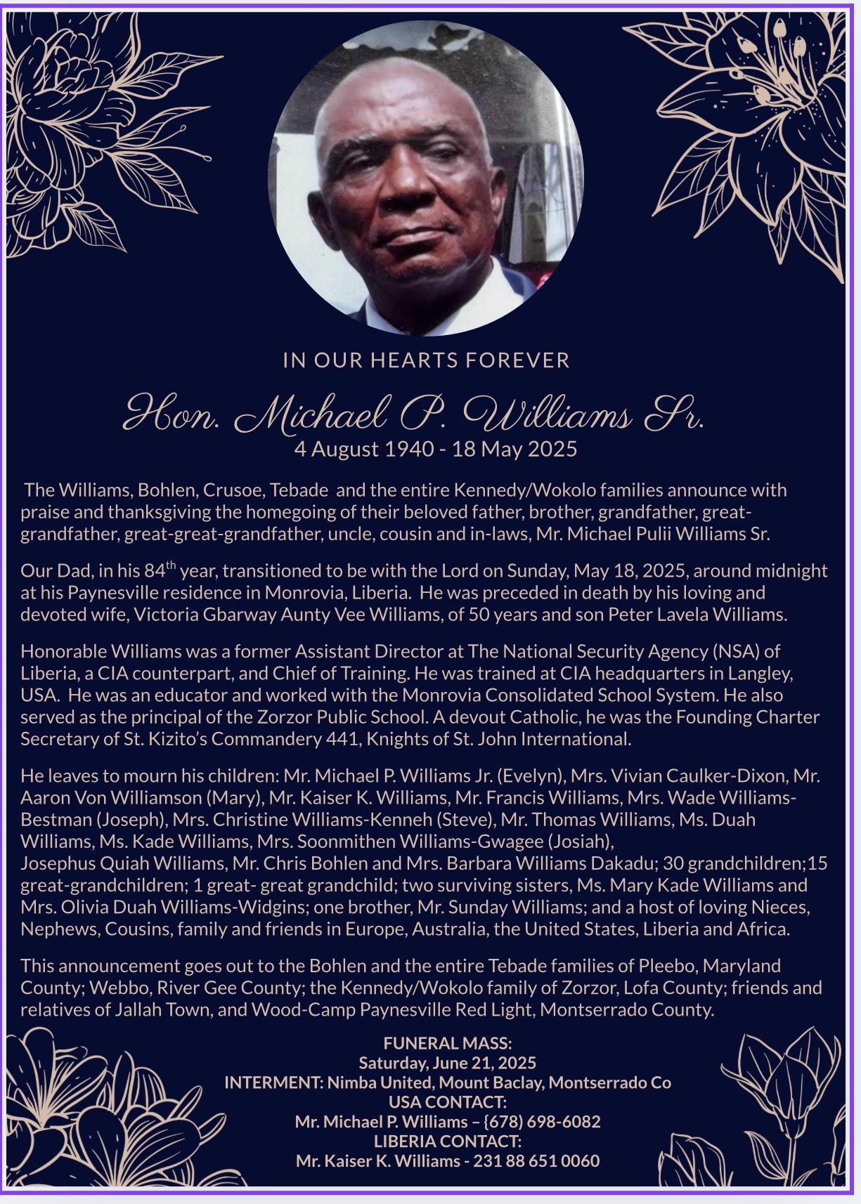 Hon. Michael P. Williams Sr. – TLC Africa