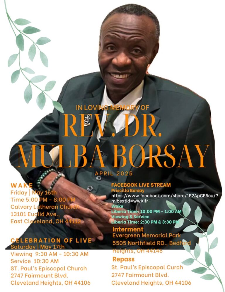 In Loving Memory: Rev. Dr. Mulba Borsay – TLC Africa