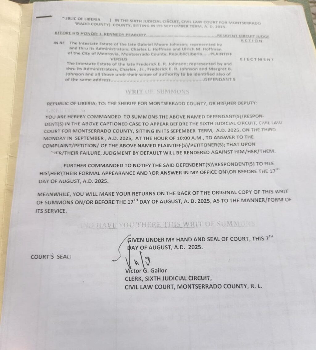 Writ of Re-Summons – (To Whom It May Concern) – TLC Africa
